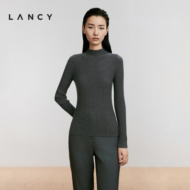 Laycy/Langzi 2024 winter new wool beads chip knit sweater women's slim ...