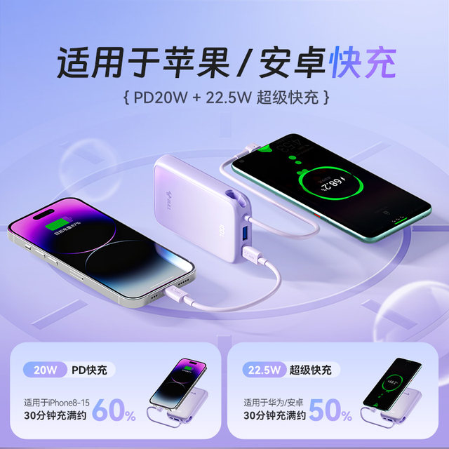 Bull power bank 20000 mAh with built-in line two-way fast charging ...