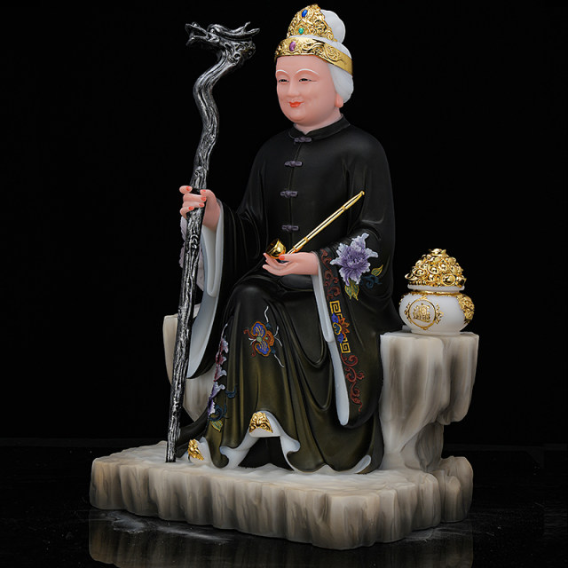 Baixuan Han White Marble Black Old Lady Statue Black Mother Statue ...
