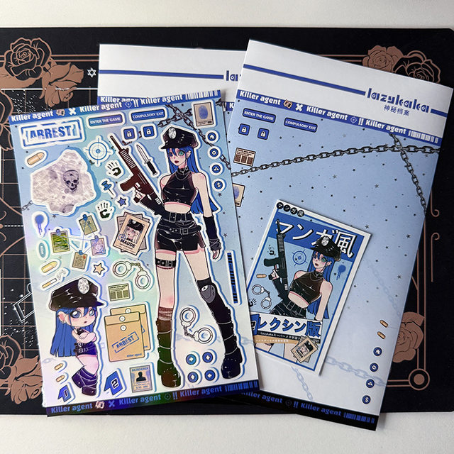 Original character stickers Guka hand account back card ins Kusa ...