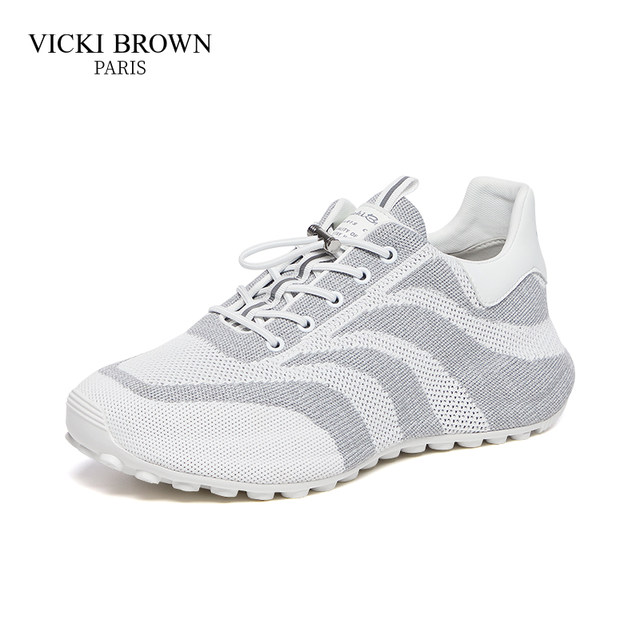 VICKI BROWN French VB unfinished mesh men's shoes summer new black breathable leather casual ...