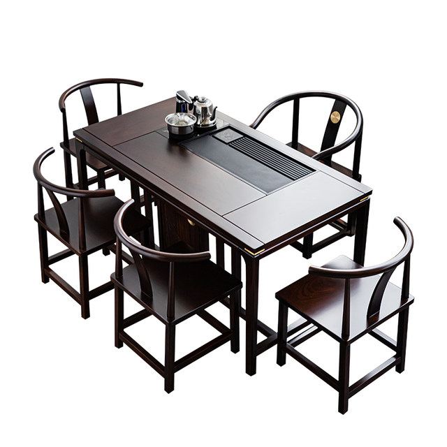 New Chinese style tea table and chairs, fully assembled solid wood ...
