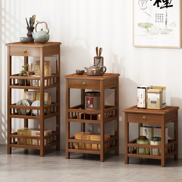 Tea racks set rack Bogu Shelf living room small multi -layer tea ...
