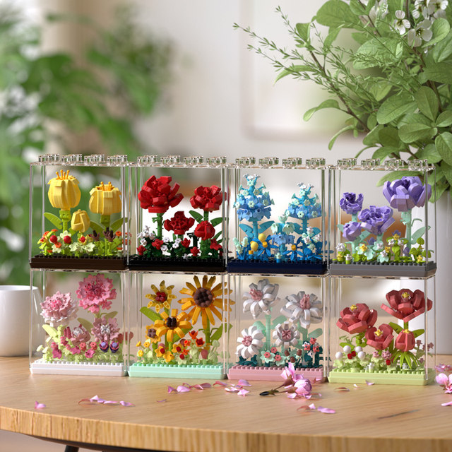 Chao Le Chuangqi Dream Flower Box Building Blocks Eternal Flower Flower ...