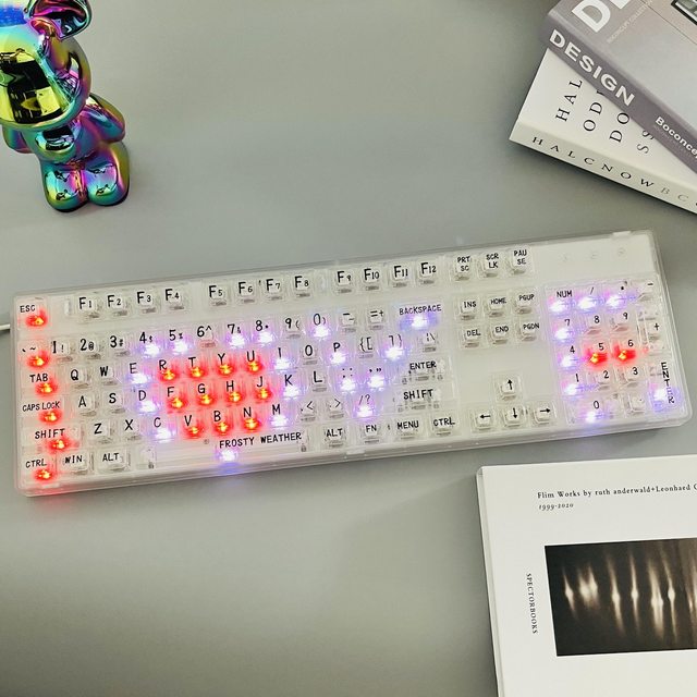 MK108 key three -mode mechanical keyboard full transparent wireless ...