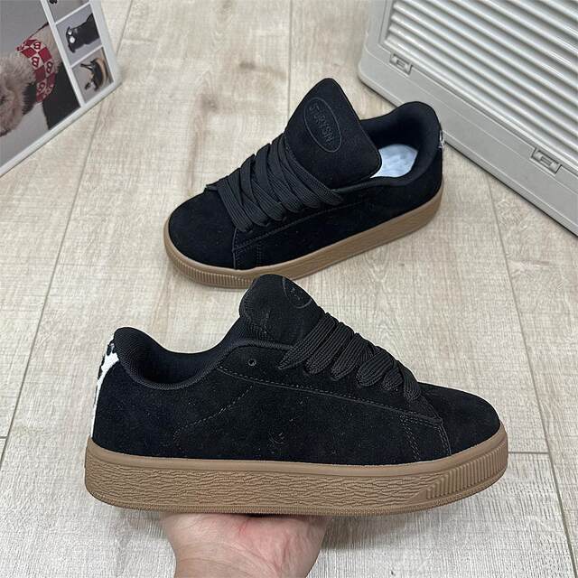 Original niche design black flat-soled lightweight bread shoes for ...