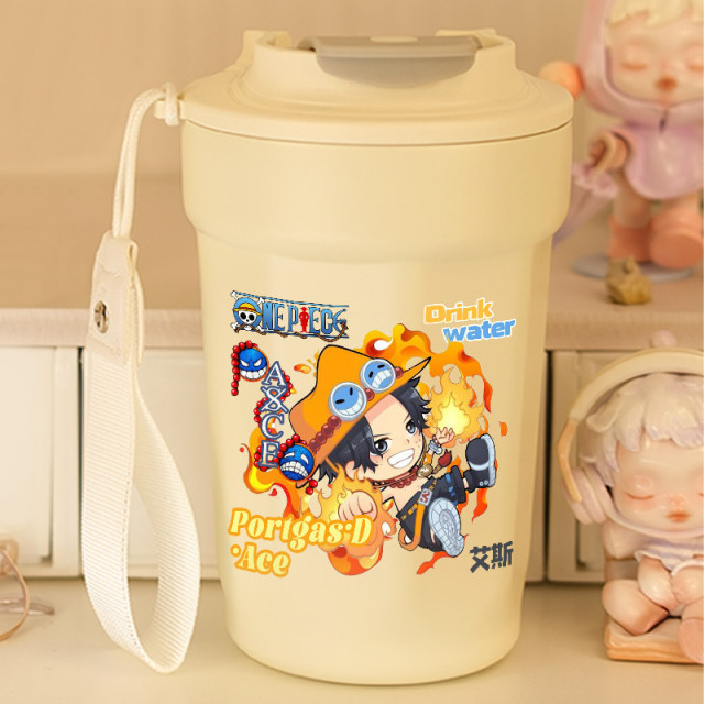 One Piece Cartoon Water Cup Girls Large -capacity Cooling and ...