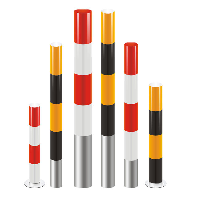 Galvanized pipe columns Steel pipe police officer pillar reflecting ...