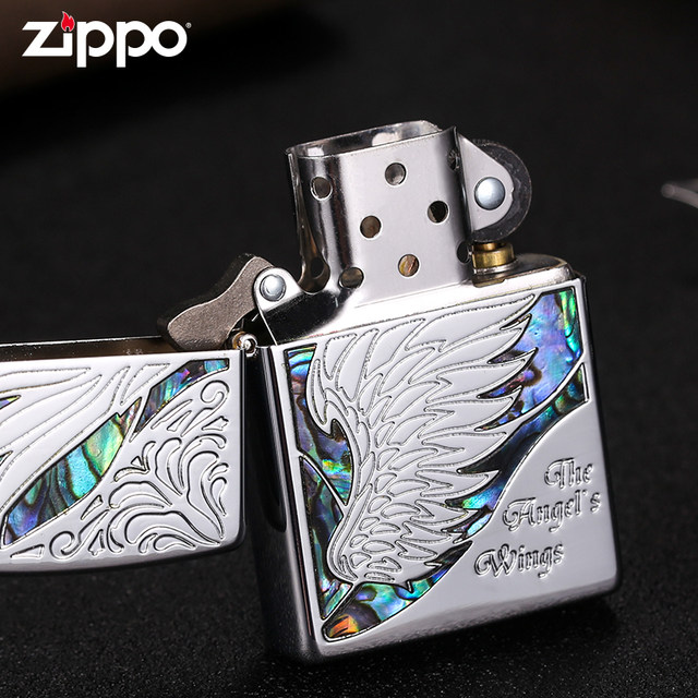 zippo American genuine lighter Angel Wings Color Shell Inlaid Official ...