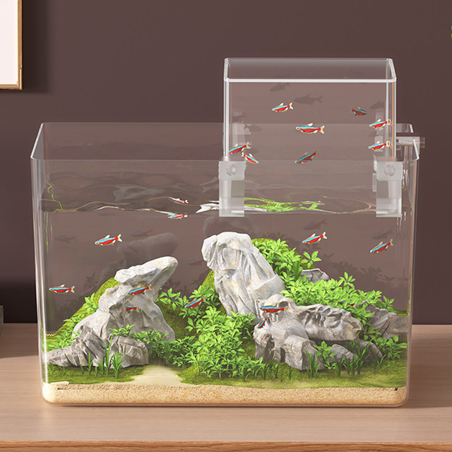 Negative pressure fish tank creative new desktop small living room ...