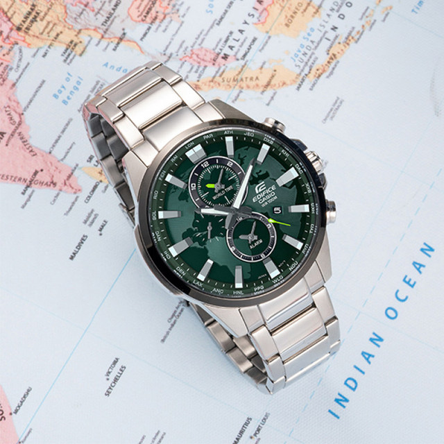 Casio business watch men's edifice world map non-mechanical genuine ...