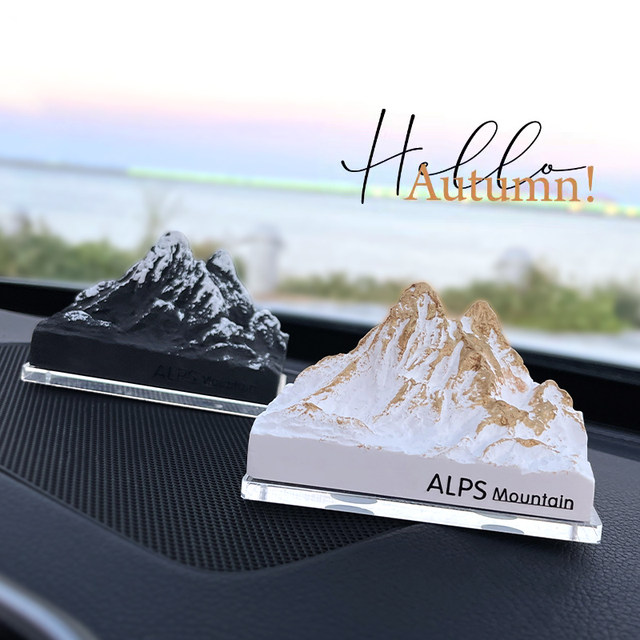 Luminous Alpine car interior decoration ornaments snow mountain ...