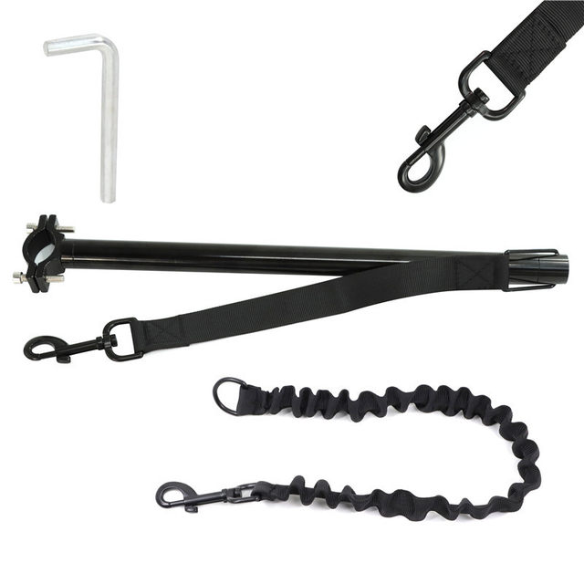 Black bicycle dog walking leash traction dog leash loading and ...