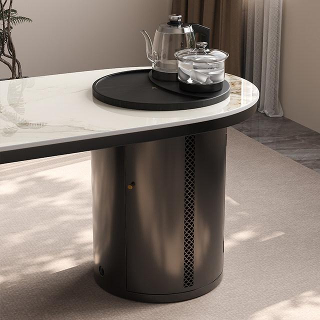 Simple modern balcony slate tea table and chair combination light ...