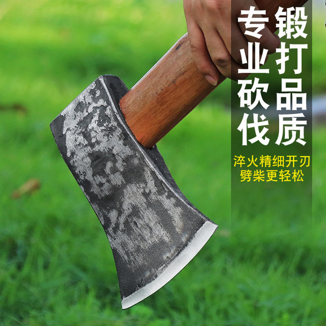 Axeman's forged track steel ax for chopping firewood, outdoor ...