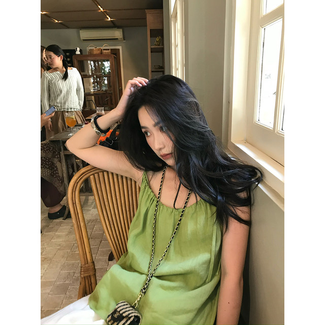 isaro uu green head ~ white and pleated lace-up freely wear 100 linen ...