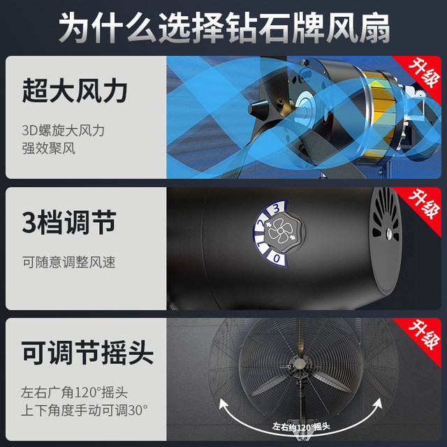 Diamond brand industrial electric fan commercial floor fan high power ...