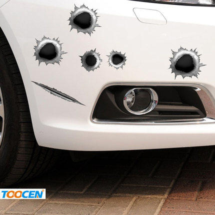 Bullet three-dimensional bullet hole electric motorcycle motorcycle ...