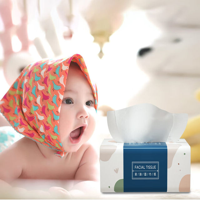 66-ply 4-layer virgin wood pulp tissue paper, skin-friendly, soft, blue ...