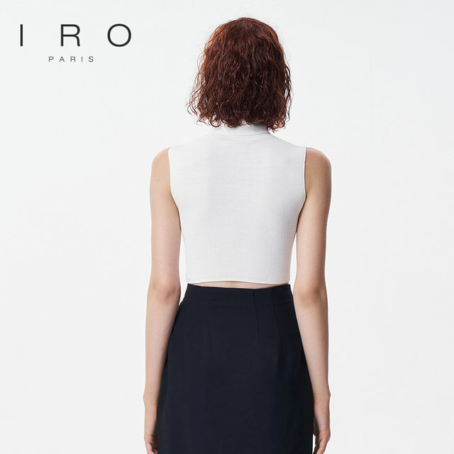IRO Night 2025 Summer turtleneck sleeveless knitted base shirt top vest ...