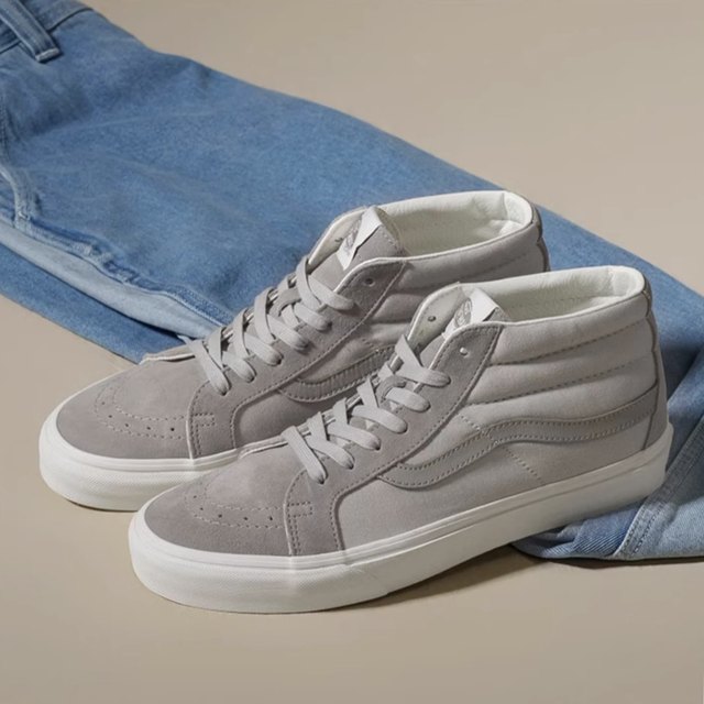 Vans SK8-Mid Elephant Gray Retro Middle Top Casual Sports Shoes ...