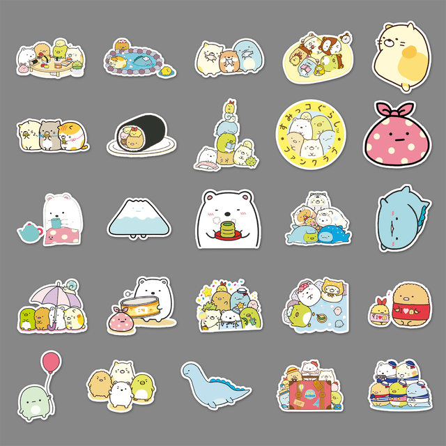 50 cartoon cute mini bio doodle personalized creative stickers ...