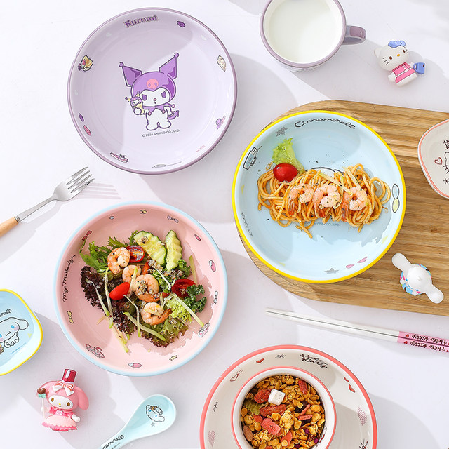 Sanrio embossed plate household ceramic dish creative steak pasta ...