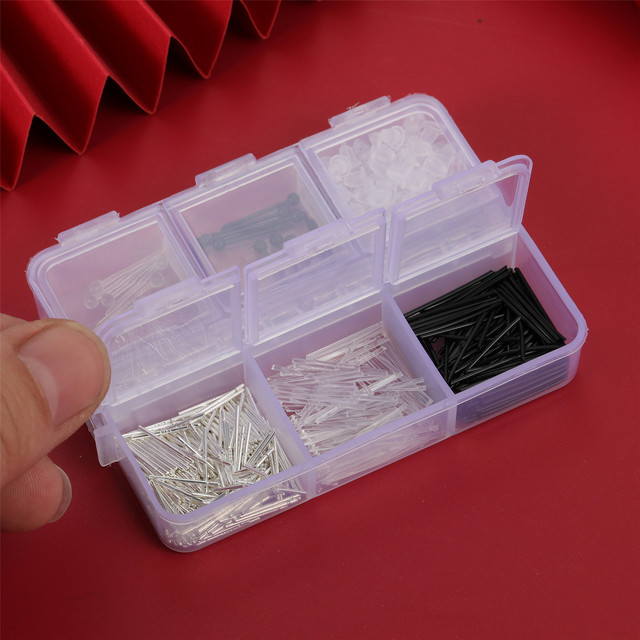 Medical grade ear piercing ear studs transparent resin ear stick 6-grid ...