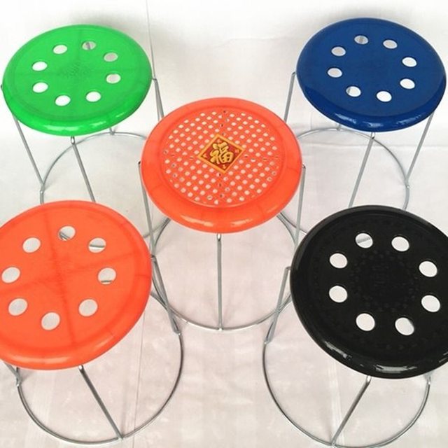 Thick steel bars stool round iron stool round small stool eight -hole adult bench durable ...