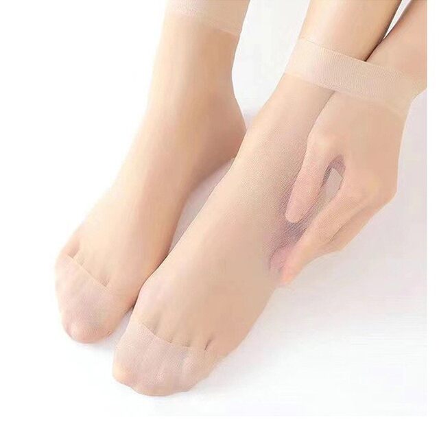 Summer ultra-thin ice silk toes thickened wear-resistant transparent ...