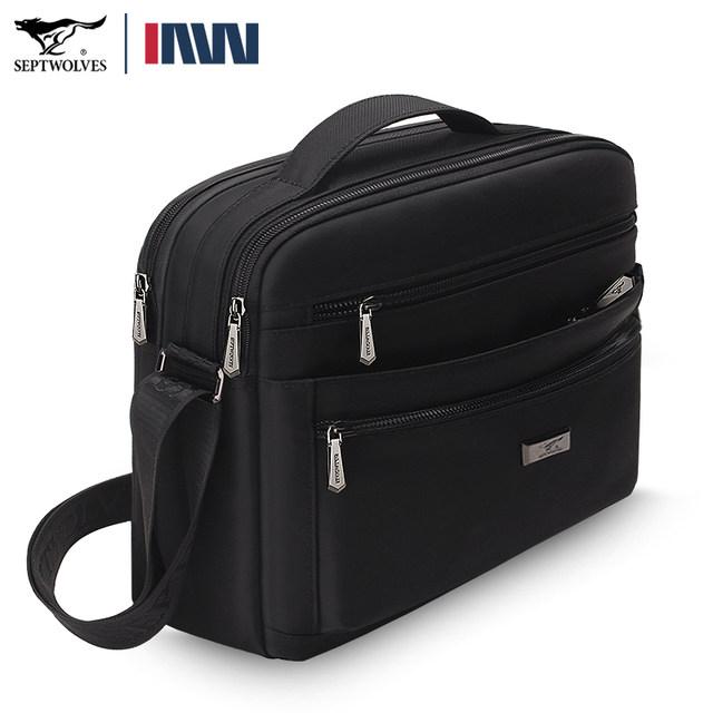 Seven Wolves men's shoulder bag large capacity crossbody bag horizontal ...