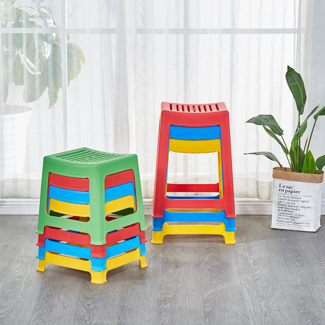 Plastic stools for home modern simple living room dining table square ...