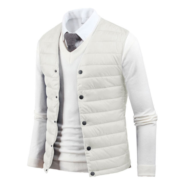 2024 autumn and winter new style down cotton vest men's warm and close-fitting inner wear vest ...