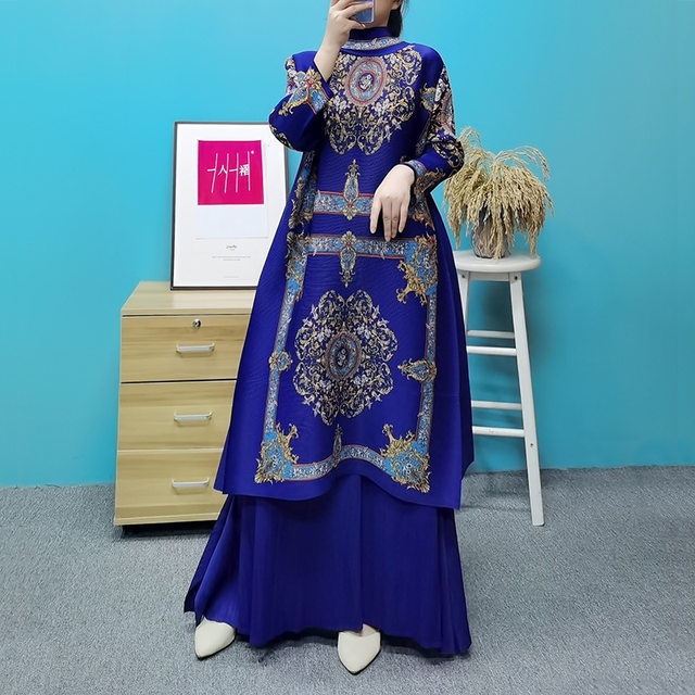 Miyake pleated Chinese style plus size women's clothing 2024 new early ...