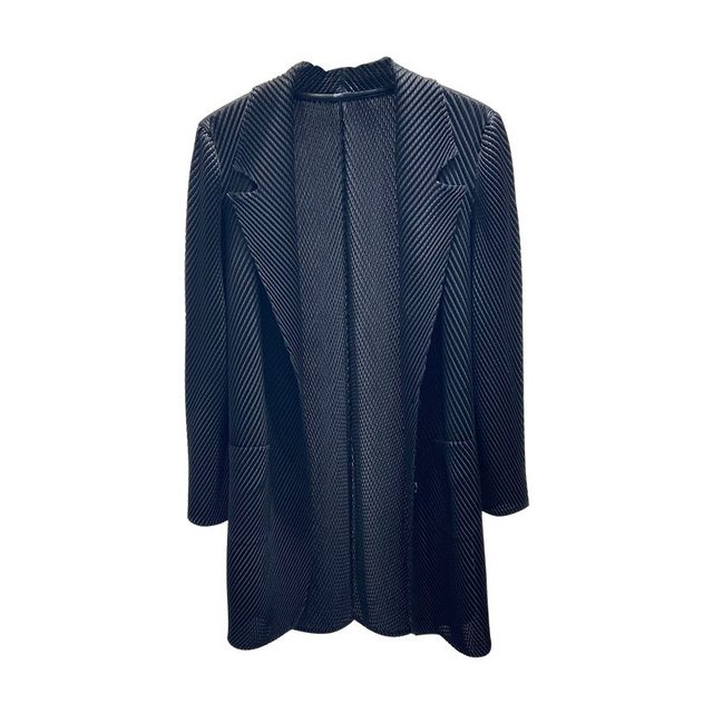 Japanese simple solid color dragon scale pleated suit jacket ...