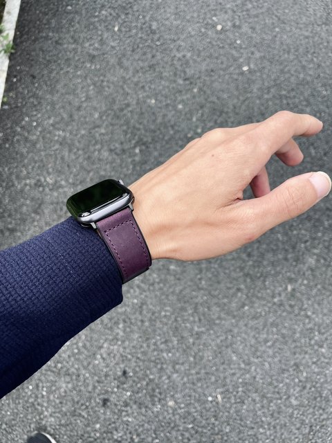 Kake Crazy Horse leather purple suitable for Apple watch iwatch strap ...