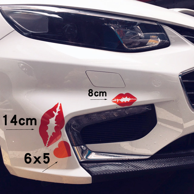 Flame red lips car sticker car body sticker red lips connotation joke ...
