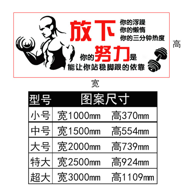 Muscle men's gym inspirational slogan wall sticker 3D three ...