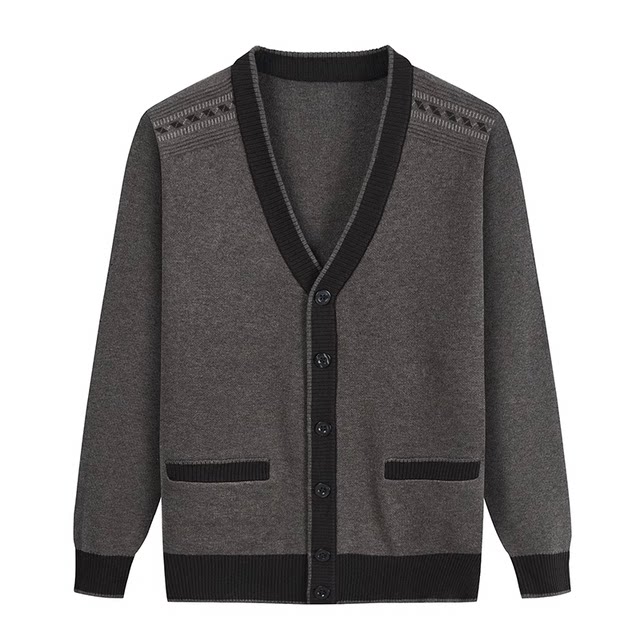 Dad cardigan sweater men long-sleeved sweater elderly men's clothing ...