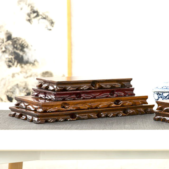 Whole wood carving wood carving base plant flower pot base living room ...