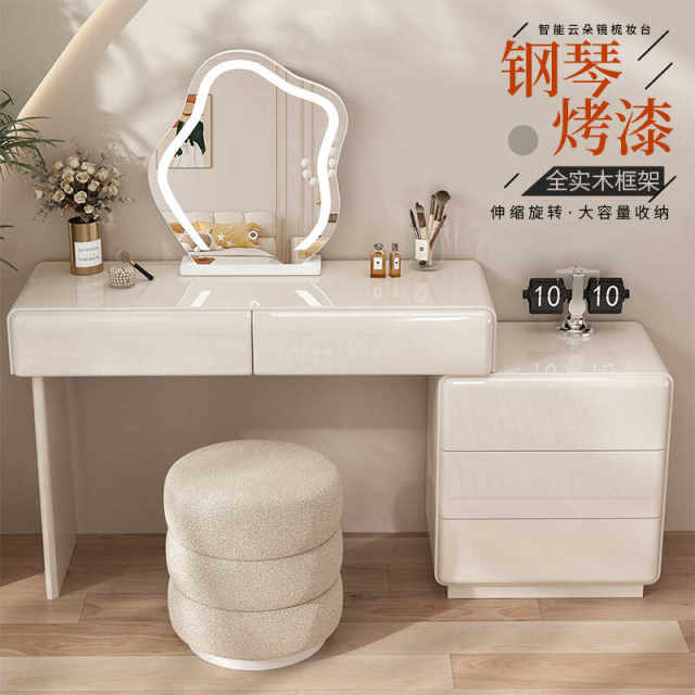 2024 cream style solid wood painted dressing table bedroom modern ...