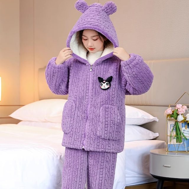 2024 new girl home service autumn and winter girls plus velvet ...