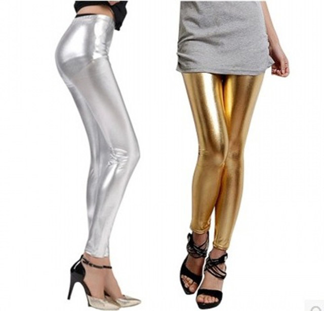 Liquid pants for women wearing markless tights on the outside, leather ...