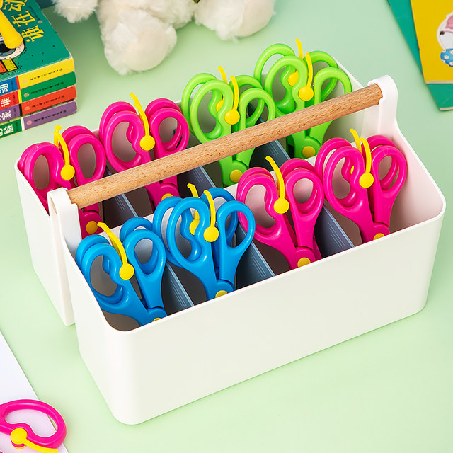 Kindergarten scissor storage box art area material scissor rack art ...