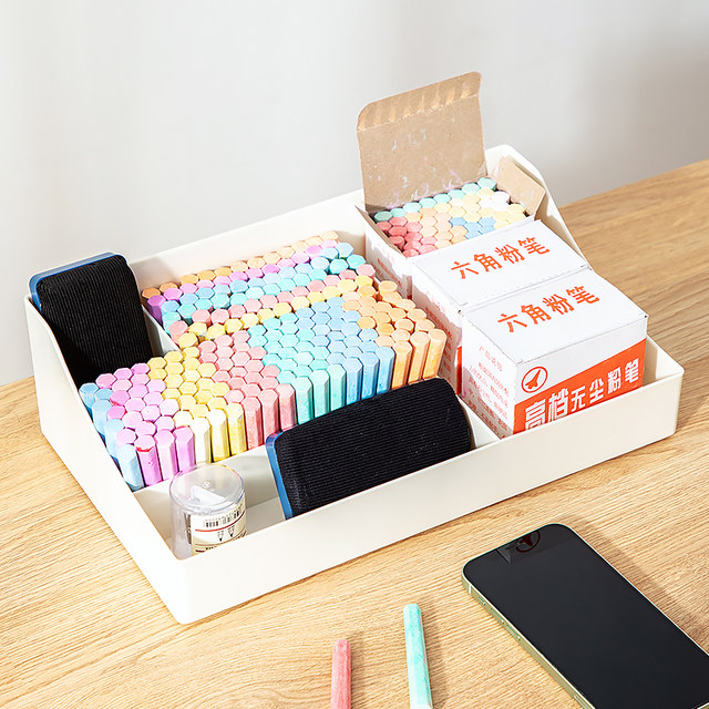 Chalk storage box podium desk classroom blackboard eraser organizer box ...