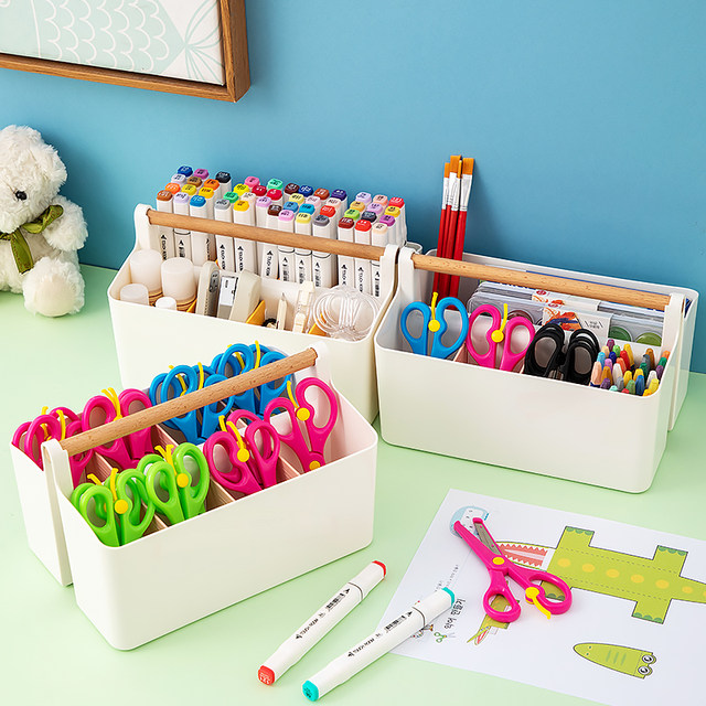 Kindergarten scissor storage box art area material scissor rack art ...