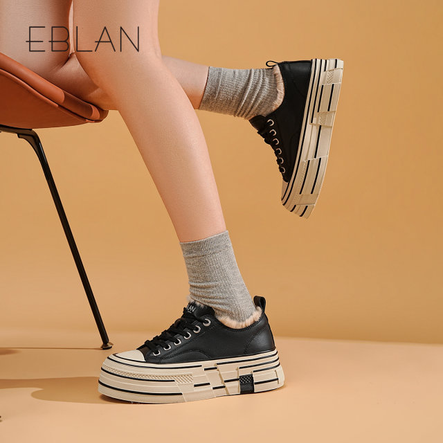 EBLAN/Yipan casual cotton shoes for women 2025 winter new style plush ...