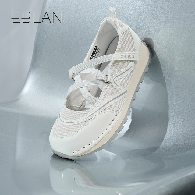 EBLAN/Yiban Silver Mary Jane Shoes 2025 Spring and Autumn New Sports ...
