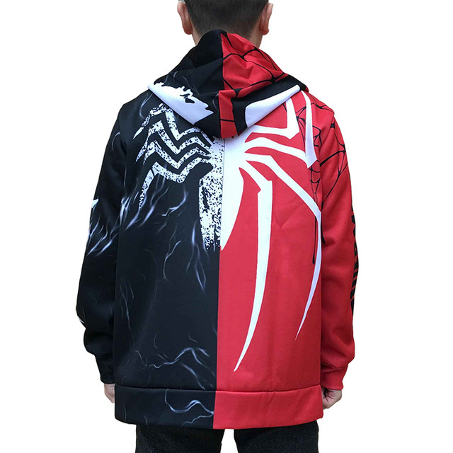 Venom sweater jacket zipper plus velvet autumn clothing male Marvel ...
