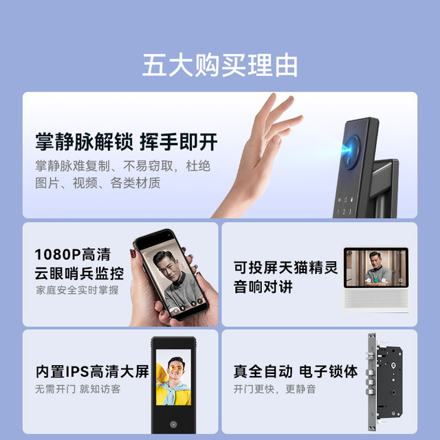 VOC smart lock palm vein human face recognition smart lock visual ...